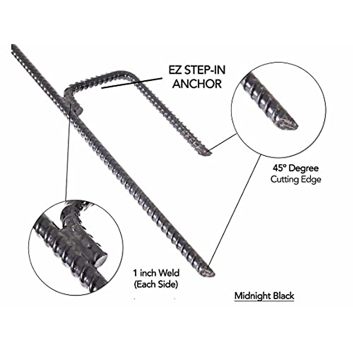 Five-Pack EZ Step-in Posts | Midnight Black or Safety Orange | EZ Step Products (Safety Orange)