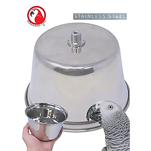 Bonka Bird Toys 800129 Stainless Steel Water/Seed Cup 32oz Cage Feed Bowl