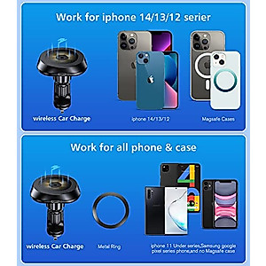 Magsafe Car Mount Charger for iPhone 14/13,Car Phone Holder Mount Wireless Charging Compatible with iPhone 13/13 Pro/Max/12/12 Pro/ 12 Pro Max/ 12 Mini,15W iPhone Charger Fast Charging
