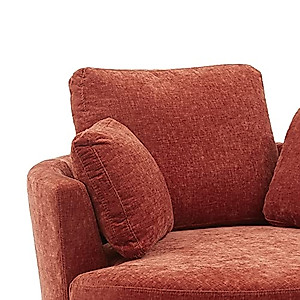 Oversized Swivel Accent Barrel Chair with 3 Pillows,Modern Comfy Upholstered 360 Recliner Sofa Cozy Club Chaise Leisure Round Loveseat Lounge Armchair for Living Room/Bedroom/Hotel/Nursery/Office