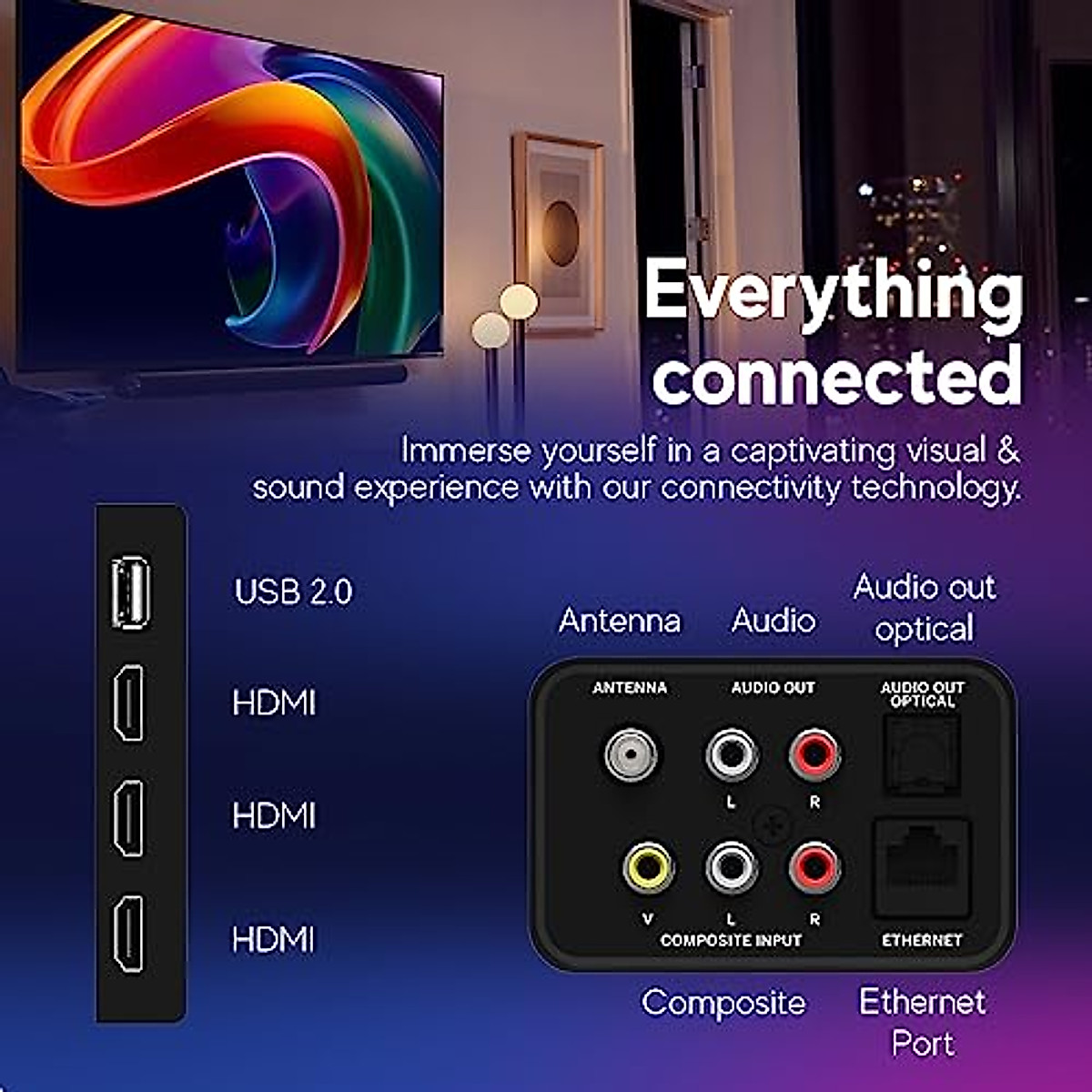 VIZIO 55-Inch Class V-Series LED 4K UHD Smart TV, Dolby Vision, HDR10+, Smartcast, Apple Airplay 2 & Chromecast Built-in + Free Wall Mount (No Stands) - V555-J01 (Renewed)