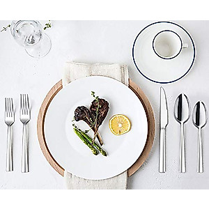 60-Piece Silverware Set, E-far Stainless Steel Flatware Set Service for 12, Tableware Cutlery Set for Home Restaurant Party, Dinner Forks/Spoons/Knives, Square Edge & Mirror Polished, Dishwasher Safe