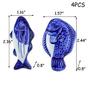 HEVSTIL Set of Four Japanese Fish Chopstick Rests Creative Animal Chopstick Rest Spoon Fork Knife Rack Table Decors Fish Chopstick Rest Chopstick Stand Rest
