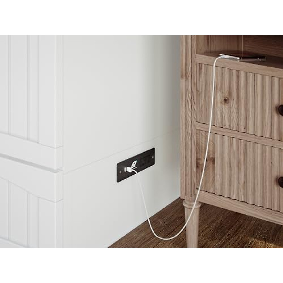 AFI, Aspen Mid-Century Modern Queen Solid Wood Murphy Bed Chest with Mattress in White