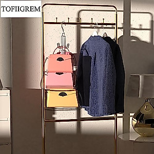 TOFIIGREM Rotatable Purse Handbag Hangers (3-Pack), Silver Metal Handbag Hooks Purse Organizer, Closet Hooks Space Saving for Bags Backpack Purses Handbags Tie Hats Belts