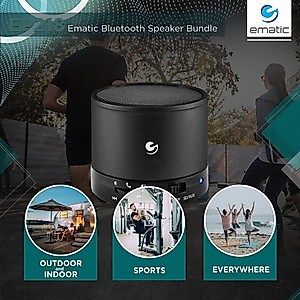 Ematic Bluetooth Wireless Speaker & Speakerphone for iPhone, iPad, iPod, Android devices, & Laptops, Blue