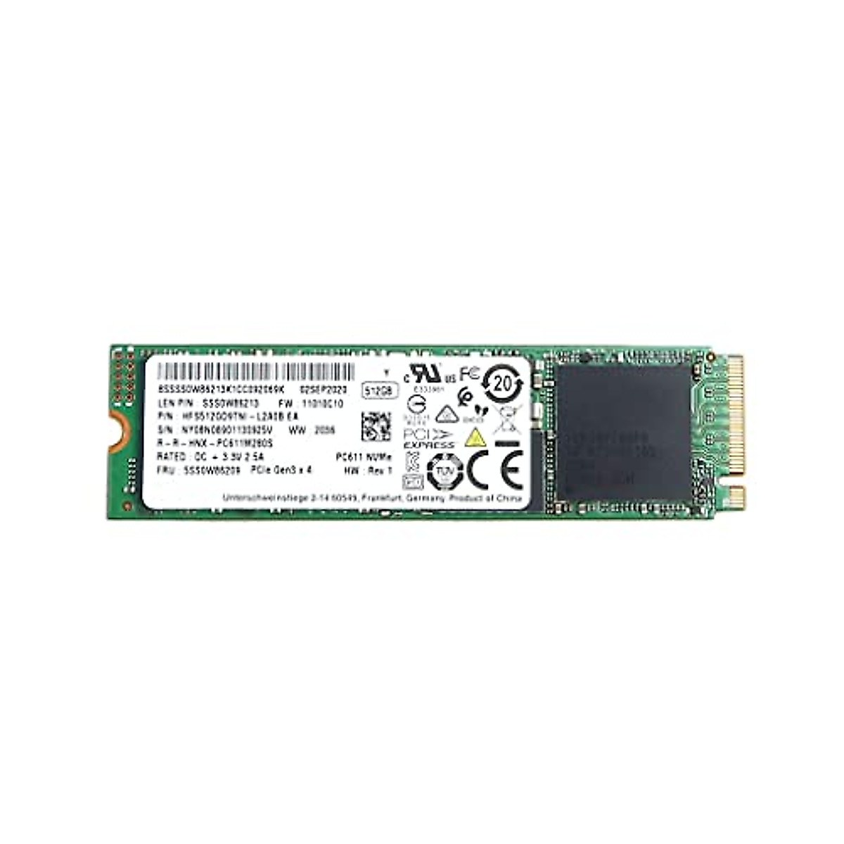 Solid State Drive SSS0W86213 8SSSS0W86213 Compatible Replacement Spare Part for Lenovo SK Hynix PC611 HFS512GD9TNI 512GB PCI Express 3.0 x4 NVMe M.2 2280 Internal SSD