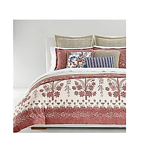 Lauren Ralph Lauren Isla Floral 3 Pc Full Queen Duvet Cover Set Dusty Rose Pink Brick Cream (Queen (U.S. Standard))
