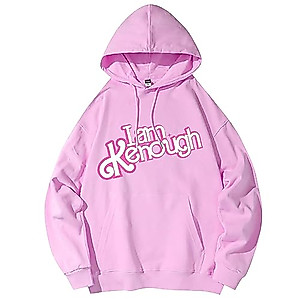 I Am Kenough Hooded Hoodie Unisex Harajuku Shirt I am enough Letter Printed Streetwear Hoodie Sweatshirt