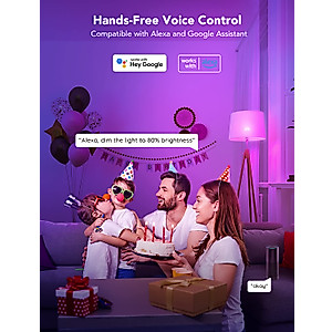 Govee Smart Light Bulbs, WiFi & Bluetooth LED Light Bulbs, RGBWW Color Changing Light Bulbs, 54 Dynamic Scenes, Music Sync, 16 Million DIY Colors Dimmable, Work with Alexa & Google Assistant, 2 Pack