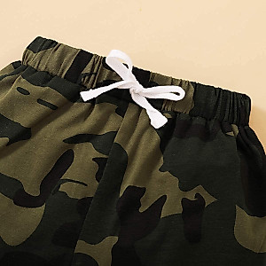 ZOEREA Toddler Baby Boys Clothes Letter Printed Hoodie Sweatshirt Tops+Camouflage Long Pants 2PCS Outfits Set