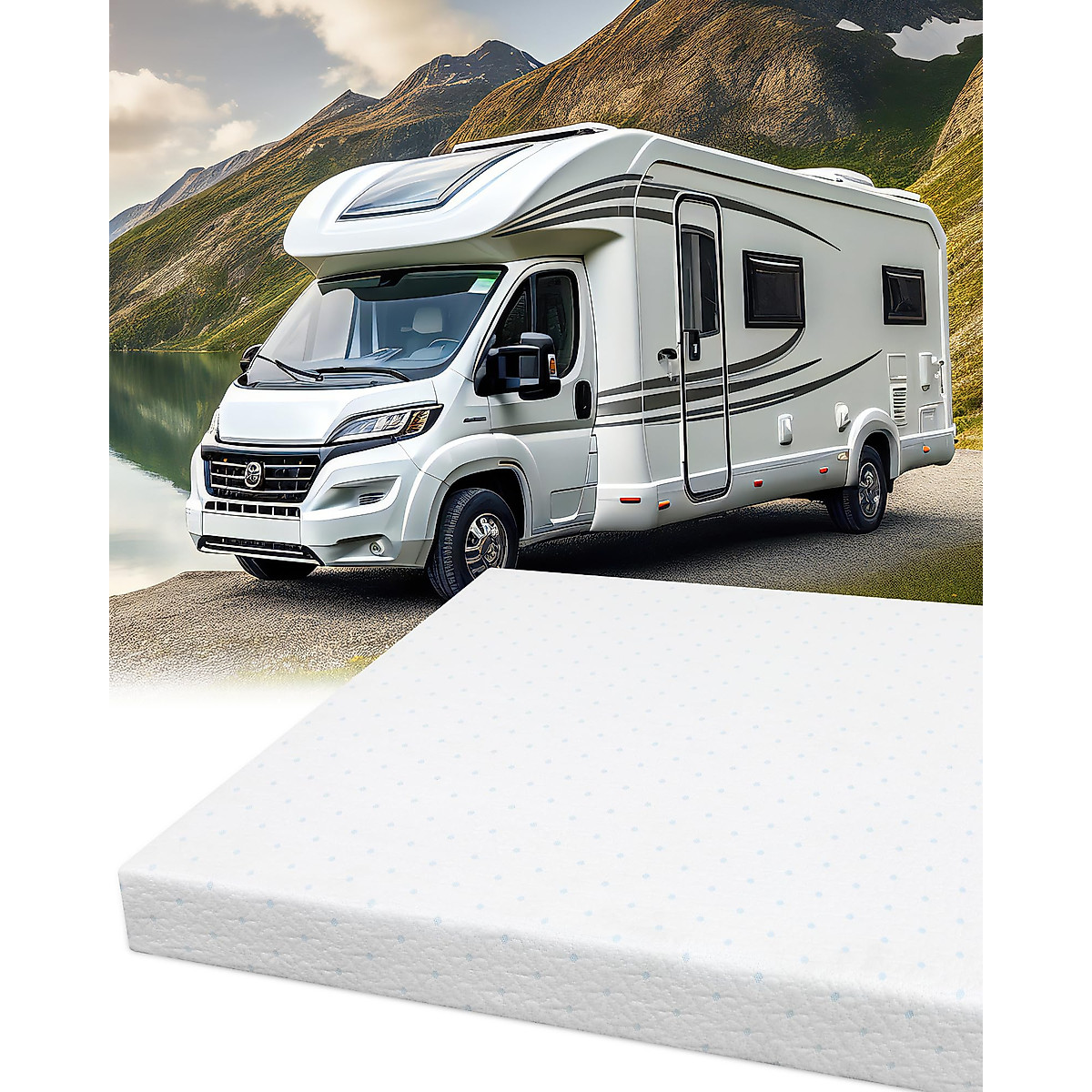 Ferlizer 4" [RV Twin] Memory Foam Mattress Topper for RV & Bunk Bed with Ultra Soft Cover, CertiPUR-US Certified, 28"*75"