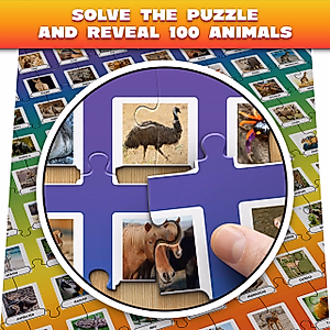 100 PICS Jigsaw Quiz Logos, Family Puzzle + Fun Quiz, 1-8 Players, Table Size Game, 45 Minutes Playing Time