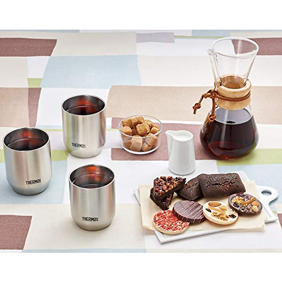 Thermos JDH-360P S Vacuum Insulated Cup, 12.2 fl oz (360 ml), Stainless Steel, Set of 2