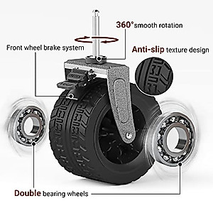 IKARE Heavy Duty Folding Wagon Cart with 330lbs Large Capacity, Portable Outdoor Beach Wagon, Utility Camping Garden Cart with All-Terrain Removable Wheels, Adjustable Handle, Built-in Double Bearing