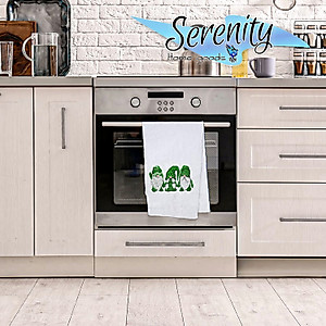 St Patricks Day Kitchen Dish Tea Towel Decoration | Decorative Bathroom Hand Decor | Holiday Shamrock Gnomes Bath Towels | Spring Winter Green Home Decor | Saint Patrick's Day Paddy's Day Paddys
