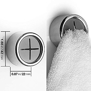 Eiqer 8 Pack Kitchen Towel Holder, Self Adhesive Wall Dish Towel Hook, Round Wall Mount Towel Holder for Bathroom, Kitchen and Home, Wall, Cabinet, Garage, No Drilling Required