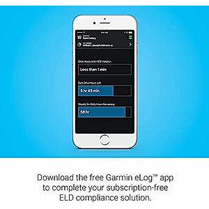 Garmin eLog, Compliant Electronic Logging Device (ELD), No-Subscription Fees, FMCSA Compliant, Supports 9-pin J1939 and 6-pin J1708 Diagnostic Ports (010-01876-00)