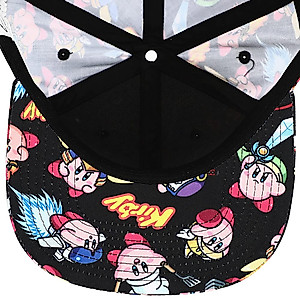 Kirby Sublimated All Over Print Flat Bill Snapback Hat Multicolored