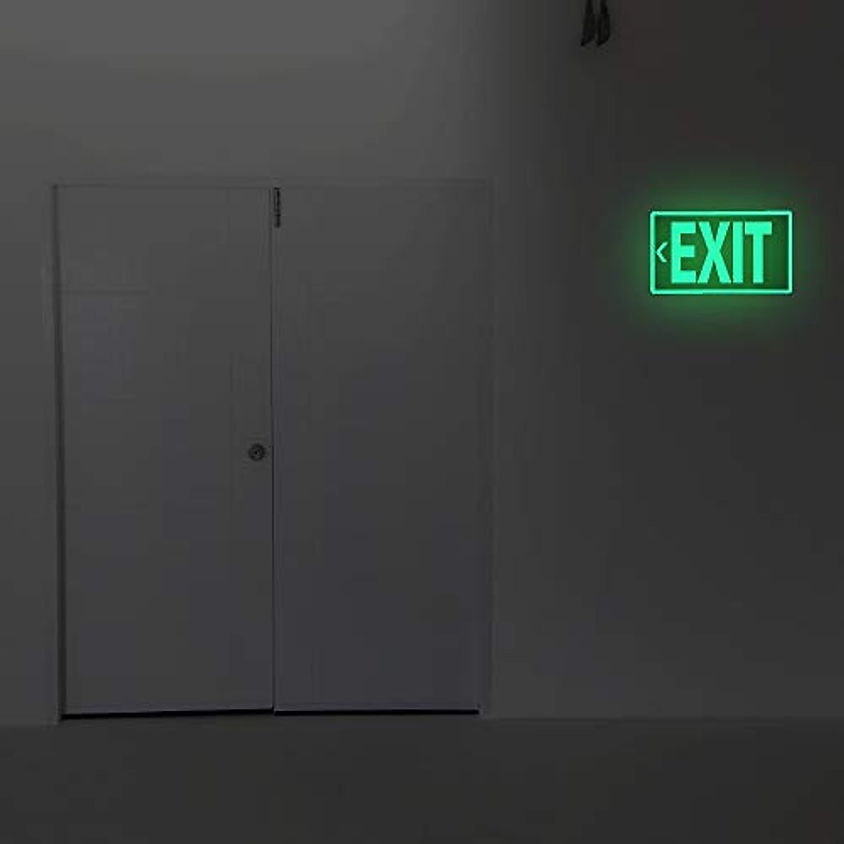 EXIT Signs Glow In The Dark EXIT Decals 3 Pack 12"x7" EXIT Photoluminescent Signs Stickers, Glows For Up To 8 Hours