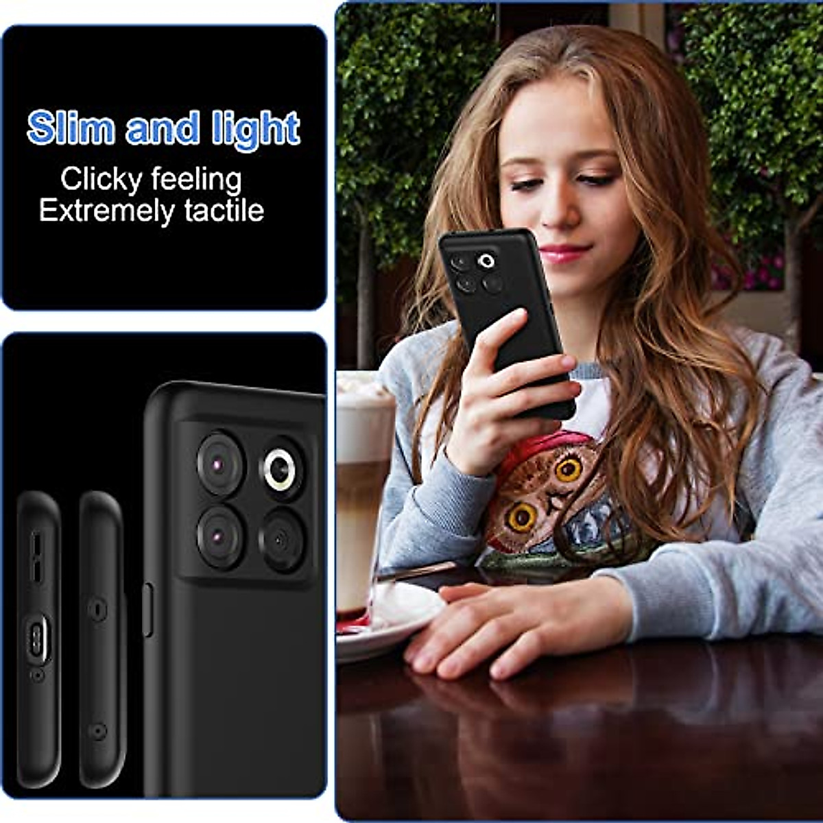 Foluu Silicone Case for OnePlus 10T, for OnePlus 10T 5G Liquid Gel Rubber Bumper Case with Soft Microfiber Lining Cushion Slim Hard Shell Shockproof Protective Cover for OnePlus 10T 2022 (Black)