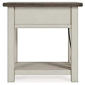 Signature Design by Ashley Bolanburg Chair Side End Table, 14"W x 24"D x 24"H, Whitewash