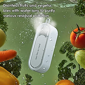 Fruit and Vegetable Washing Machine, Vegetable Cleaning Machine Capsule Shape Portable Wireless Fruit Food Purifier Household Kitchen Food Cleaner Machine (Color : Orange)