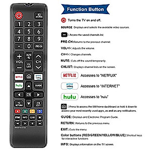 Gvirtue BN59-01315A BN59-01315D Replacement for Samsung Remote Control and Smart 4K Ultra UHD Curved Series 8/7/ 6 TV HDTV LED, UN 32/40/ 43/50/ 55/58/ 65/75 inch N/NU/RU Series 5300 6900 710D