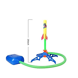Duckura Kids Jump Rocket Launchers Toy, 6 Foam Rockets & Stomp Launcher, Up to 100Ft, Summer Outdoor Outside Play Game, Birthday Valentines Day Party Gift Toys for Toddlers Boys Girls Age 2 3 4 5 Year
