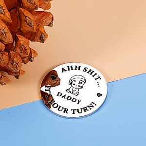 Funny Baby Gift New Dad Mom Decision Coin Gifts for Dad Mom to be, Pregnancy Gifts for First Time Moms Dads Daddy Mummy, Baby Shower Announcement, New Parents Gifts for Fathers Day, Double-Sided