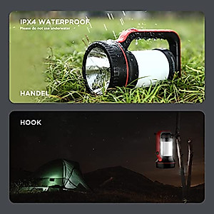Decovolt Rechargeable Spotlight Super Bright 12000 Lumen LED Flashlight Handheld Spotlight 10000mAh Long Lasting Large Flashlight Searchlight for Camping Outdoor Hunting Emergency as Gift