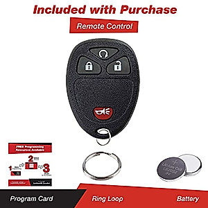 KeylessOption Keyless Entry Remote Control Car Key Fob Replacement for 15114374