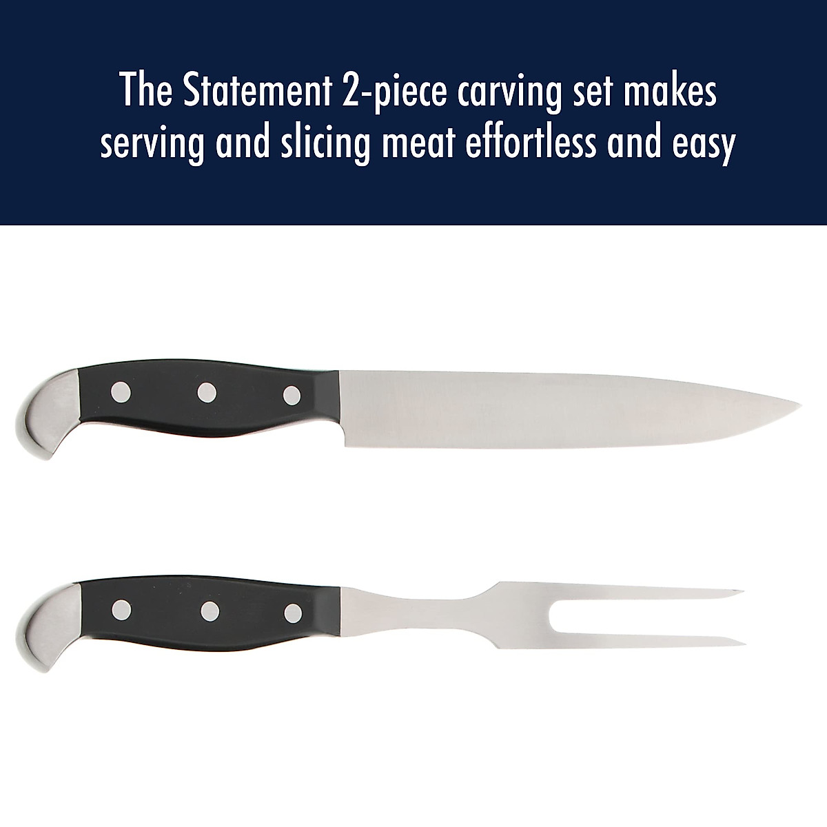 HENCKELS Statement Razor-Sharp Carving Set + Bread Knife, German Engineered Informed by 100+ Years of Mastery