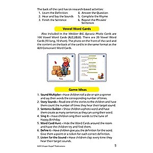 Super Duper Publications | Webber® Big Apraxia Photo Cards | Organized Words by Syllable for Ease of Speech Production | Vowels and Consonants | Basic Syllable Shapes | Activities with Instructions