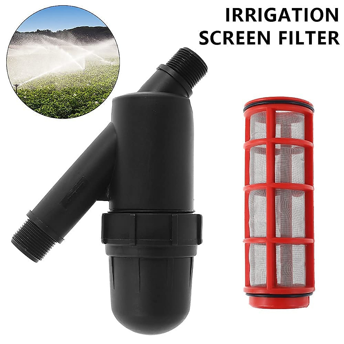 3/4 Inch Screen Irrigation Filter, Stainless Steel Screen Inline Filter, Mesh Conditioning Strainer, Drip IrrigationTank Pool Pump, for Garden Greenhouse Agricultural Drip