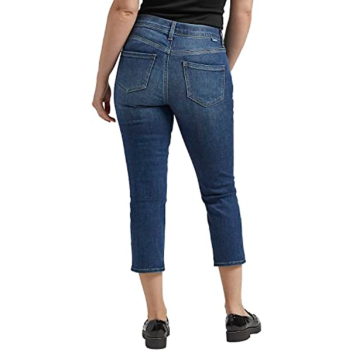 JAG Jeans Women's Petite Maya Mid Rise Capri Jeans, Night Blue