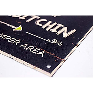 Funly mee Welcome to Camp Hanging Decorative Black Metal Sign 11.8×7.87 (inches)