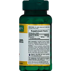 Nature's Bounty Magnesium 500 mg Tablets 100 Ea