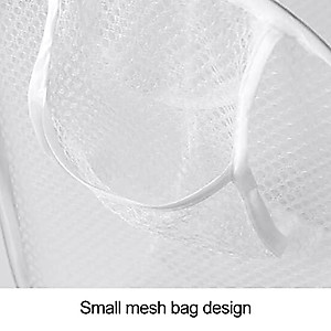 Popup Laundry Hamper with Handle, Foldable Large Capacity Mesh Laundry Hamper Home Supplies White