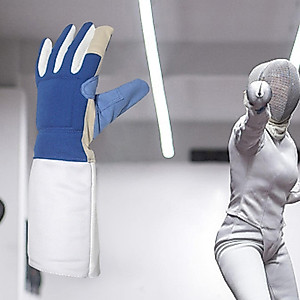 Aosekaa Fencing Glove, Training Equipment Professional Hand Protection Non Slip Gloves Fencing Bout Mittens for Adult, Kids, Competition, Practice, M Left