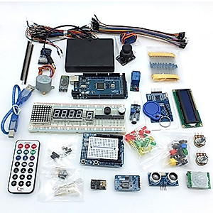 jdhlabstech MEGA 2560 Starter Kit Ultra (100% Open Source IDE Compatible) w/Battery Holder, Sensors, Modules, Resistor kit and Components (no Supply)