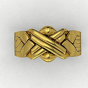 OFLIUM 6 band Classical 925 sterling silver handmade Turkish Puzzle ring Wedding ring Women Men ring interlocking knot friendship gift for mom dad boyfriend girlsfirend GP 10