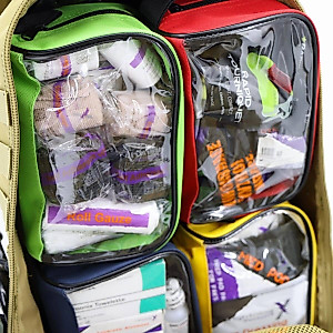 Lightning X Stocked Modular Trauma & Bleeding First Aid Responder Medical Backpack + Kit (Red w/Hydration Bladder)