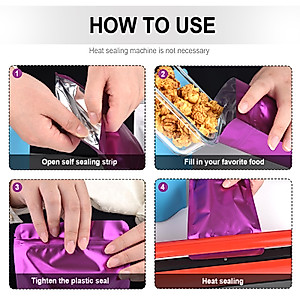 ODDIER 5.5"x7.8" 120pcs Mylar Bags for Food Storage,Smell Proof Bags Resealable Food Storage Bags for Small Business, Stand-up Foil Pouch Packaging Treat Snack Bags for Self Sealing(Black)