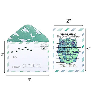Morxy Tooth Fairy Letter Kit – Dinosaur Theme Tooth Fairy Certificate and Tooth Tracker – Keepsake Letter from The Tooth Fairy – 92 Piece Tooth Fairy Letter Set with Door Hanger