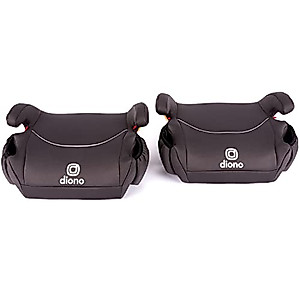 Diono Solana, No Latch, Pack of 2 Backless Booster Car Seats, Lightweight, Machine Washable Covers, Cup Holders, Black