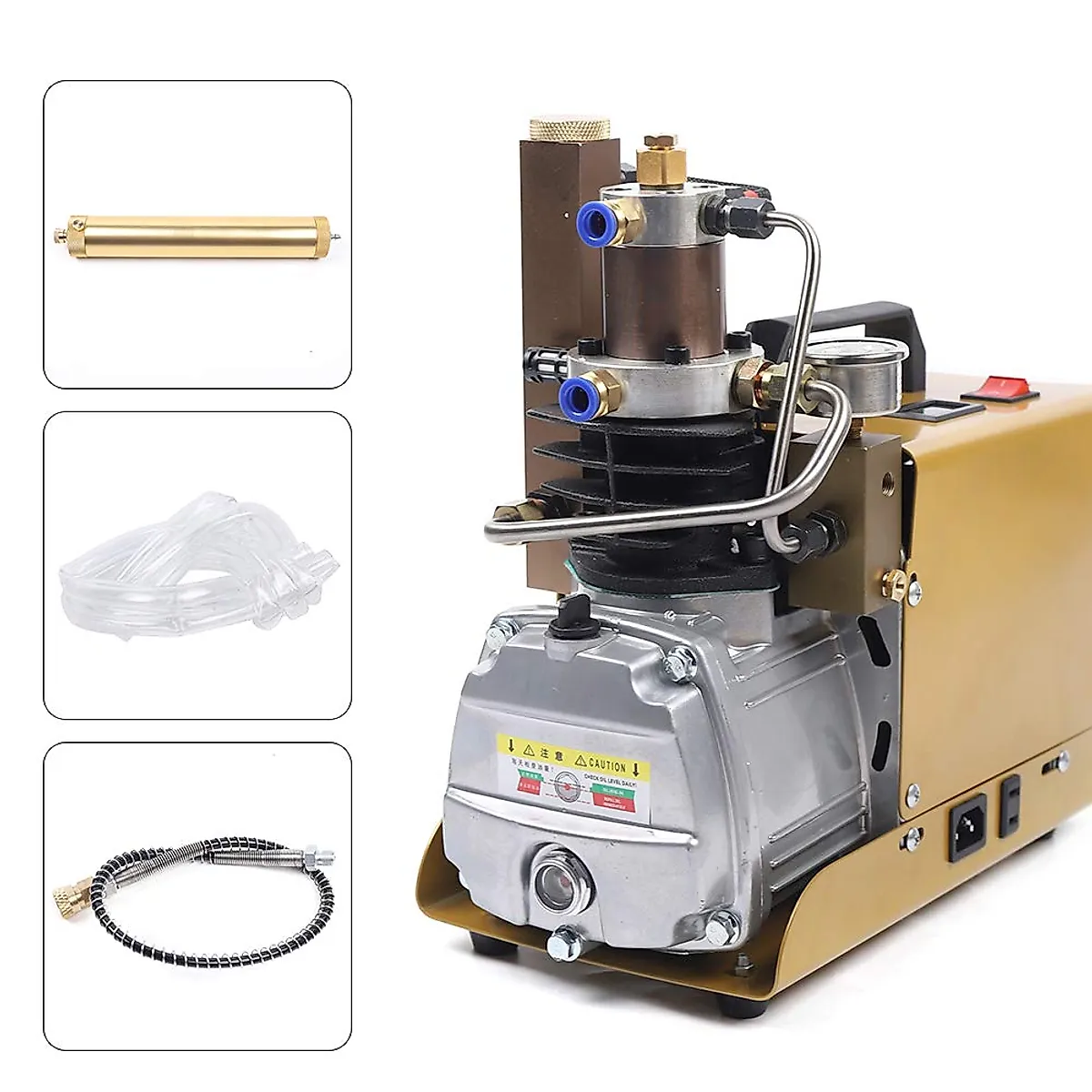 CNCEST 110v High Voltage Electric Pcp Air Compressor, Submersible Pump 30mpa 4500psi Scuba Submersible Pump Water Cooling