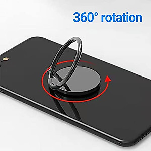 yxsian69g Finger Ring Phone Holder Smooth Edge Non-Marking Practical Magnetic Finger Ring Phone Stand Grip Black