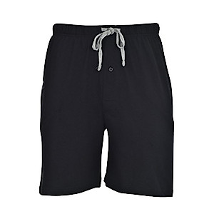 Hanes Men's 2-Pack Cotton Drawstring Knit Shorts Waistband & Pockets, Active Grey Heather/Black, Medium