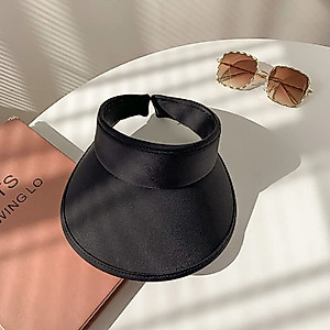 Cloth Covered Slip-On Visor [233] Sun Sports Visor Hats One-Size Adjustable Cap Black